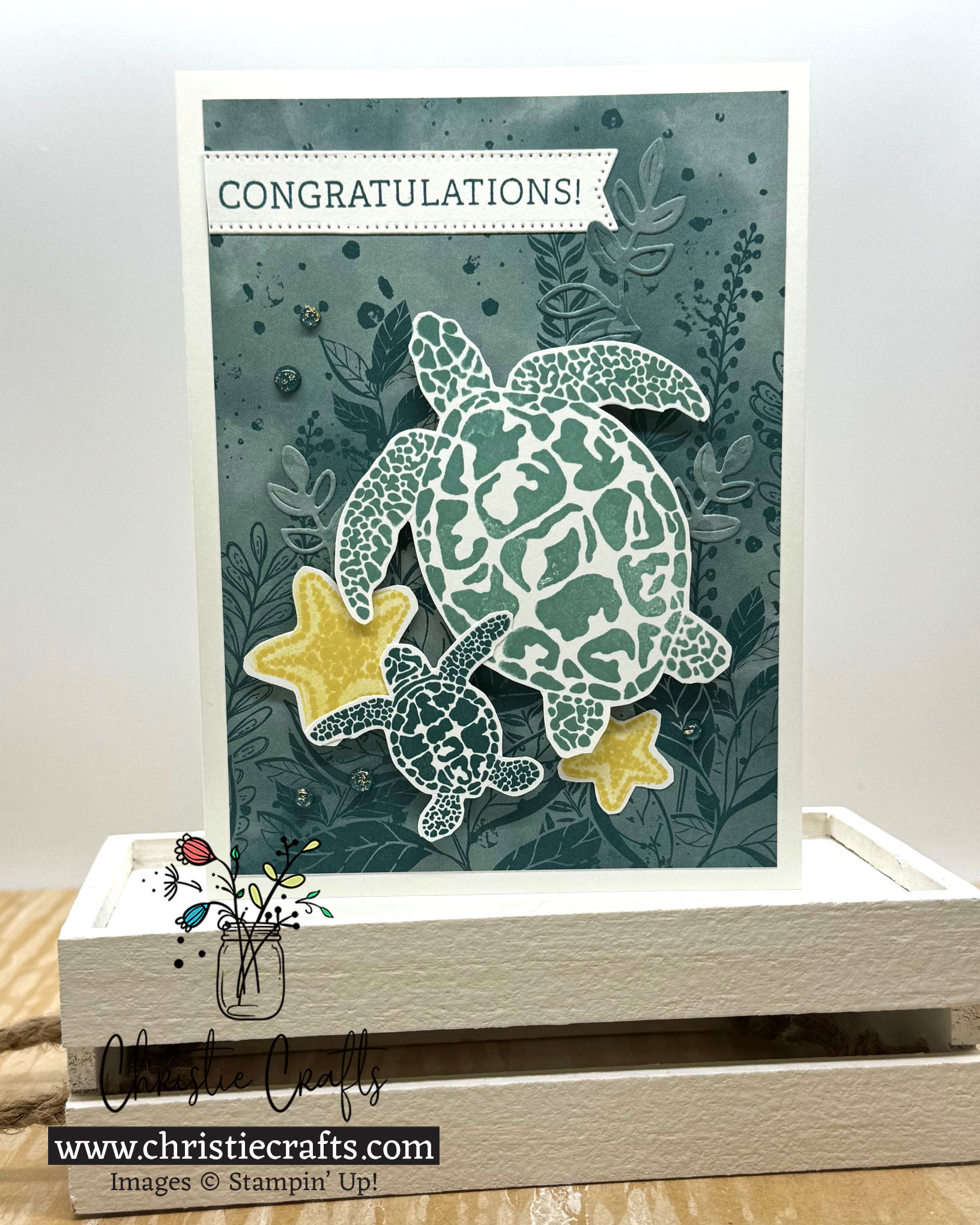 Underwater and Beach Landscapes with Reversible Sea Turtle Stamp Set ...