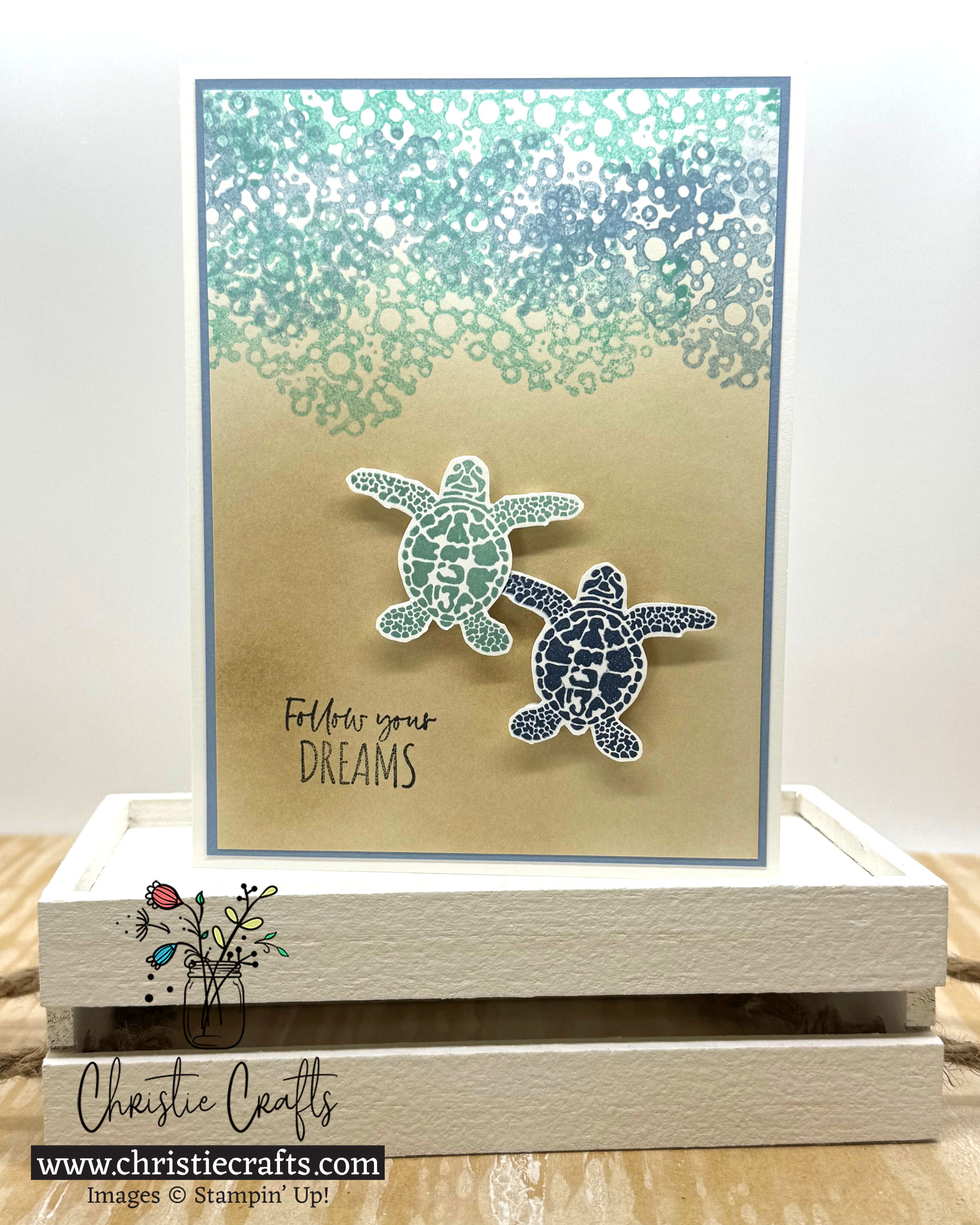 Underwater and Beach Landscapes with Reversible Sea Turtle Stamp Set ...