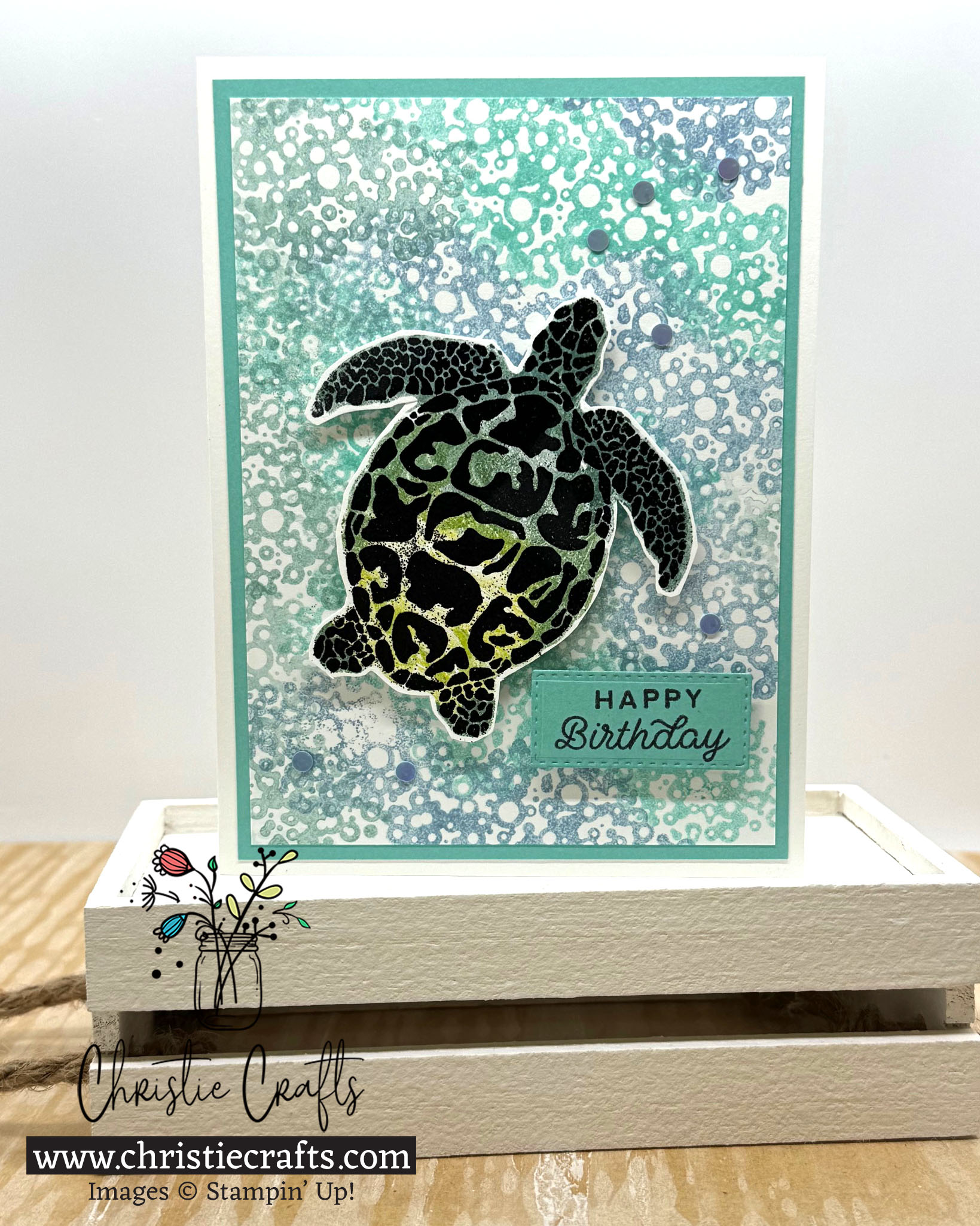 Underwater and Beach Landscapes with Reversible Sea Turtle Stamp Set ...