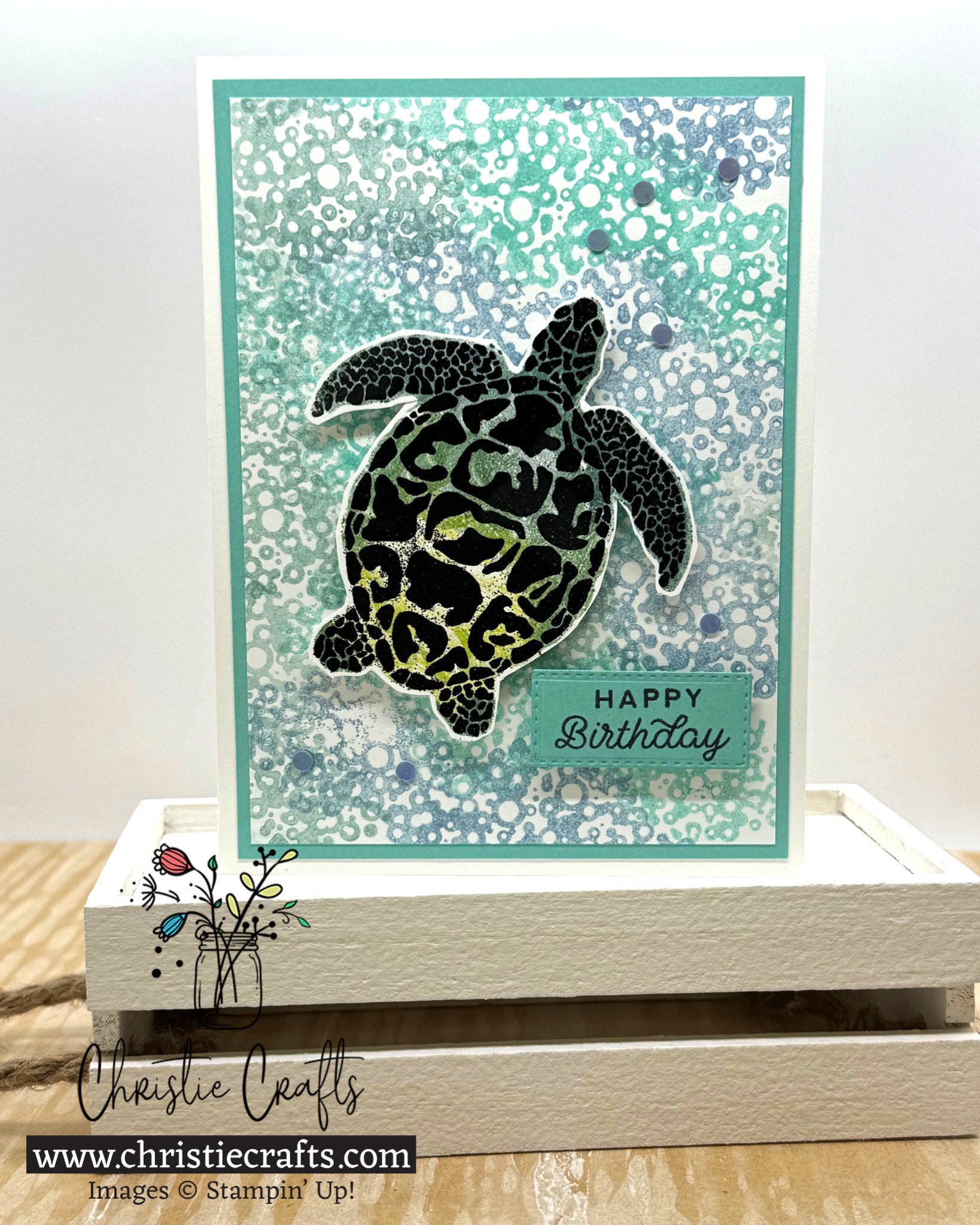 Underwater and Beach Landscapes with Reversible Sea Turtle Stamp Set ...