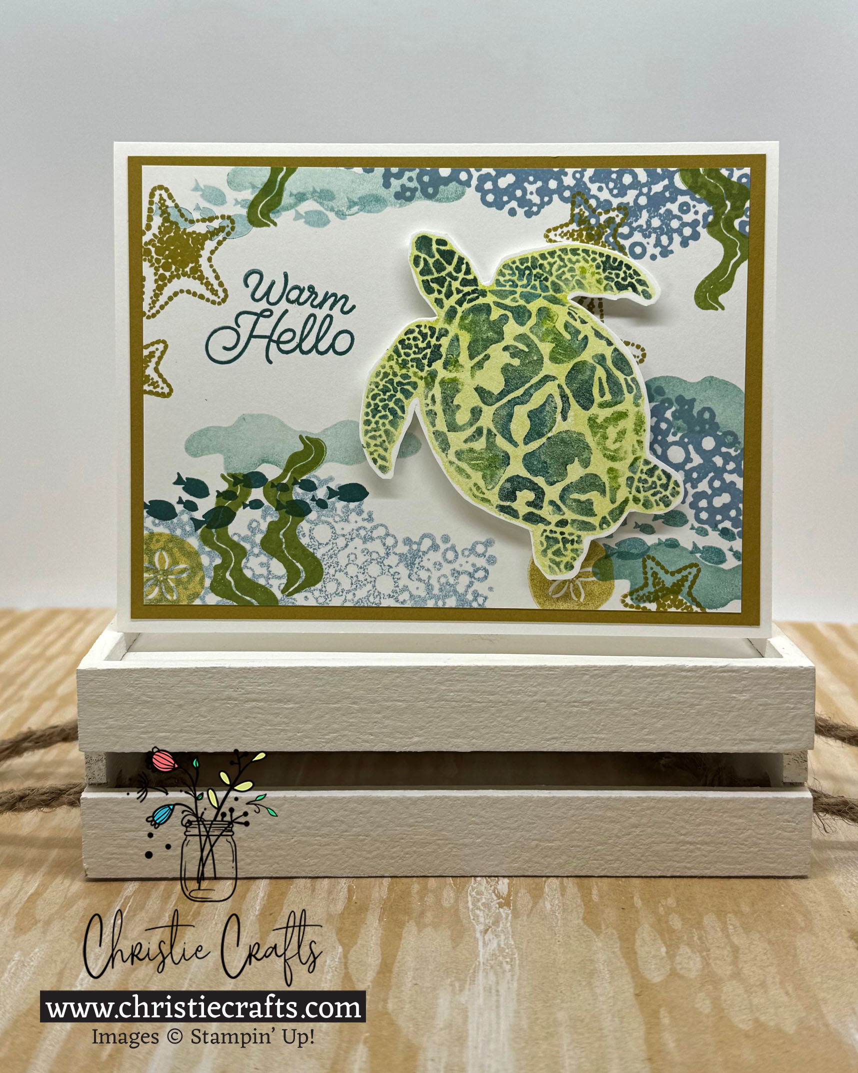 Underwater and Beach Landscapes with Reversible Sea Turtle Stamp Set ...